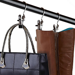 Home-X Ultra Strong Stainless Steel Hanging Clip Hook - Set of 12