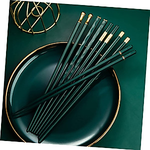 Holibanna 6 Pairs Japanese Alloy Chopsticks Reusable Chopsticks Cherry Chopsticks for Eating Korean Chopsticks Japanese Chinese Chopsticks Glass Stand Chopsticks Gift Household