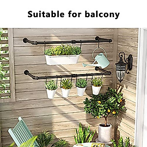 Telituny Clothes Rack Industrial Pipe Clothes Rack Wall Mount Iron Garment Hanger Bar Heavy Duty Clothing Hanging Rod for Home Laundry Store