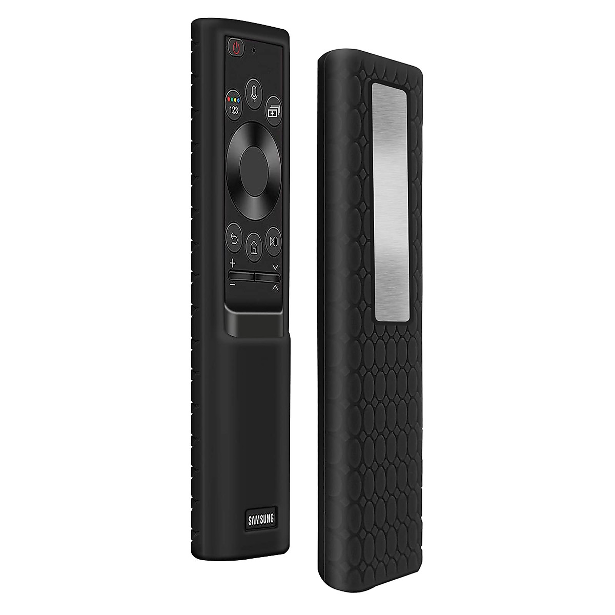 Moikuu Remote Cover for Samsung Smart TV Solar Remote, Slicone Case for BN59-01357 BN59-01311 BN59-01363, Protective Remote Sleeve Classic Black with Opening for Solar Charge USB Cable and Earphone