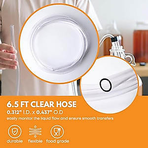 FastRack 3/8" Auto Siphon with Clamp | 6.5' ft Hose | Bottling Siphoning Kit w/Food Grade BPA Free Plastic Tubing for Beer or Wine Carboy Bottle Filling | Made in the USA