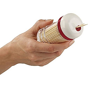 Goodcook Touch Shake-A-Pick Toothpick Dispenser, Small, White/Black