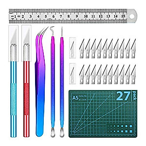 Cricut Maker 3 with Heat Transfer Vinyl Sheets, Permanent Adhesive Backed Vinyl Sheets and Weeding Craft Tool Set Bundle (4 Items)
