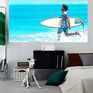 Mini Projector, 7500 Lux 210" Projector 1080P Supported Display with 52000 Hrs Portable LED Movie Projector Compatible with Phone Computer Laptop USB HDMI VGA-Home Office Outdoor Entertainment