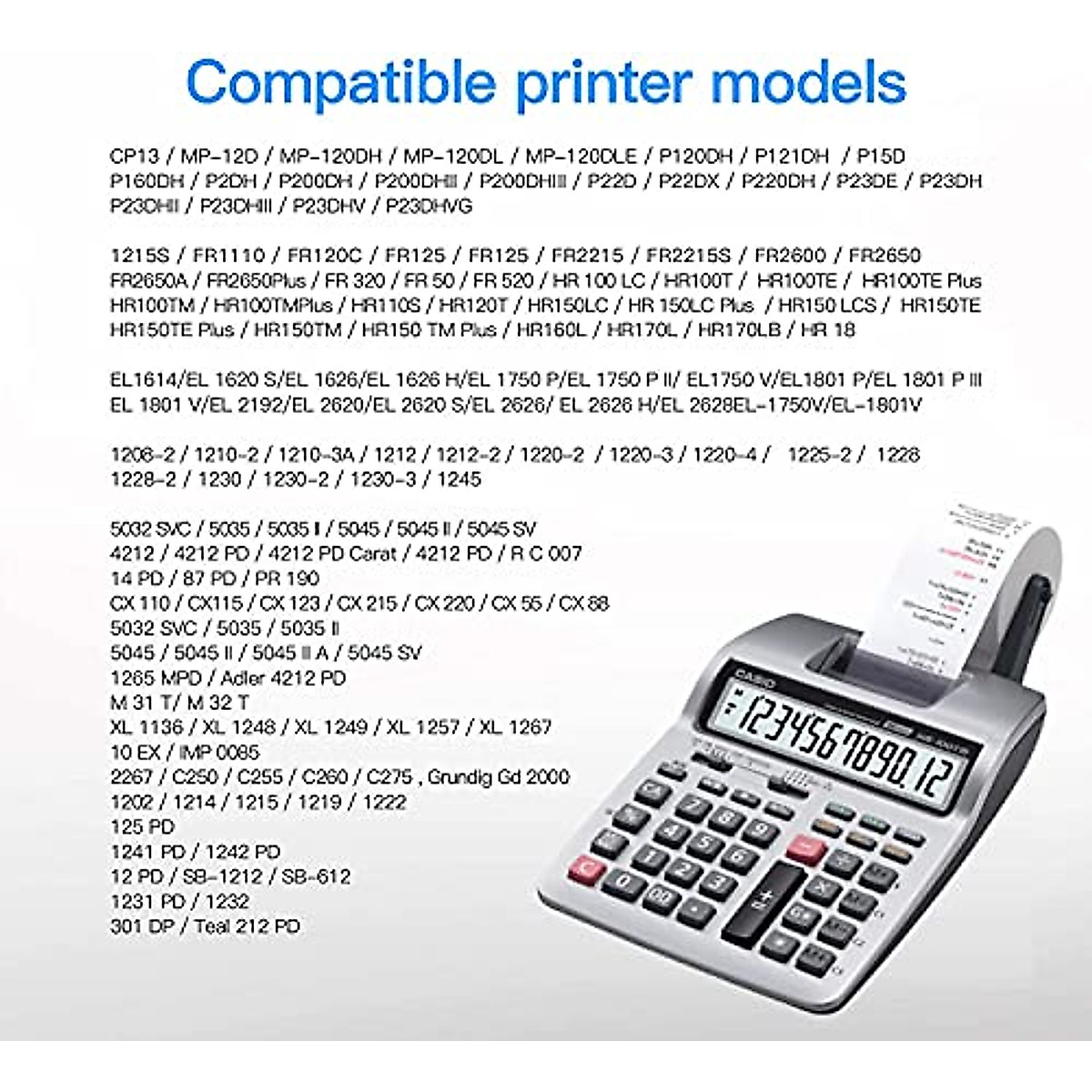 IR-40T Ink Roller, Black and Red Compatible with Canon P23-DH V Calculator, Casio HR-100TM, HR-150TM (6 Pack)