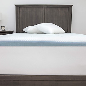 SensorPEDIC SensorCOOL 3-Inch Gel-Infused Mattress Topper, Twin, White