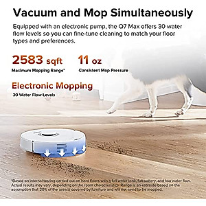 roborock Q7 Max Robot Vacuum and Mop Cleaner, 4200Pa Strong Suction, Lidar Navigation, Multi-Level Mapping, No-Go&No-Mop Zones, 180mins Runtime, Works with Alexa, Perfect for Pet Hair(White)