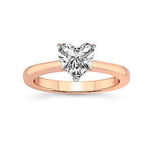 FRIENDLY DIAMONDS 1 Carat | IGI Certified Heart Shape Lab Grown Diamond Engagement Ring | 14K Or 18K in White, Yellow Or Rose Gold | Demi Four Prong Diamond Engagement Ring | FG-VS1-VS2 Quality