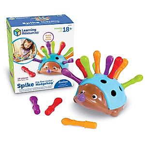 Learning Resources Fine Motor Friends Bundle, Spike The Fine Motor Hedgehog & Hoot The Fine Motor Owl, 2 Pack, Ages 18 mos+