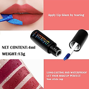 DAGEDA 5 Colors Lip Stain,Peel Off Lip Stain Lip Tint,Tattoo Color Lip Gloss,Waterproof Liquid Lipstick with 5ML Empty Spray Bottle, Lip Stain Tint Lip Makeup for Women