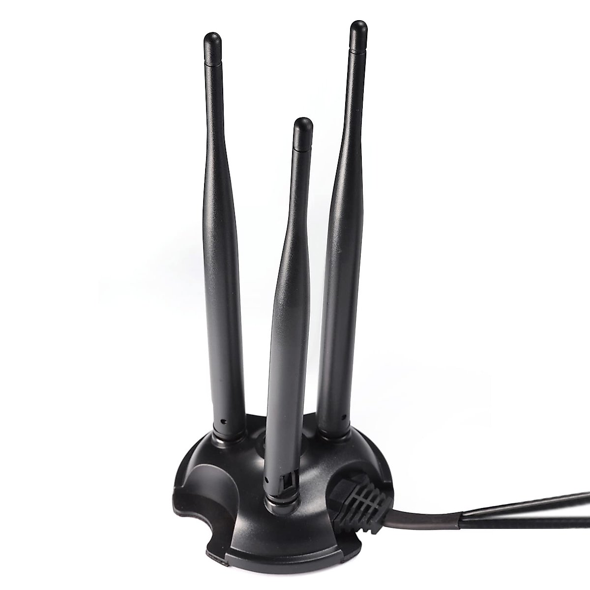Eightwood 2.4GHz 5GHz Dual Band WiFi Antenna, 3 RP-SMA Connector WiFi 6 Antenna Magnetic Base for PC Desktop Computer, PCIe WiFi Card, WiFi Wireless Router, Mobile Hotspot, External WiFi USB Adapter