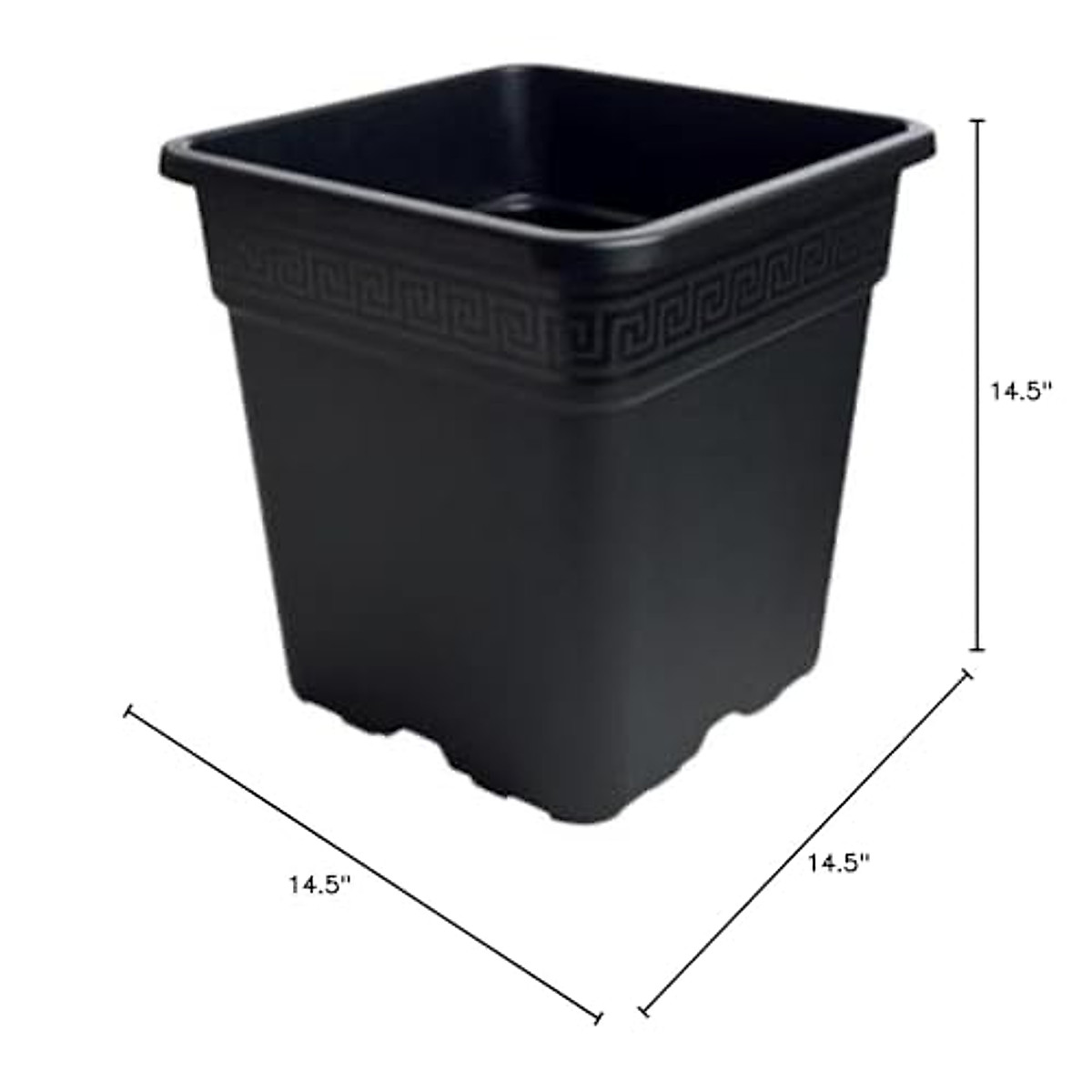 Gro Pro Square Pot, 8 gal, Black