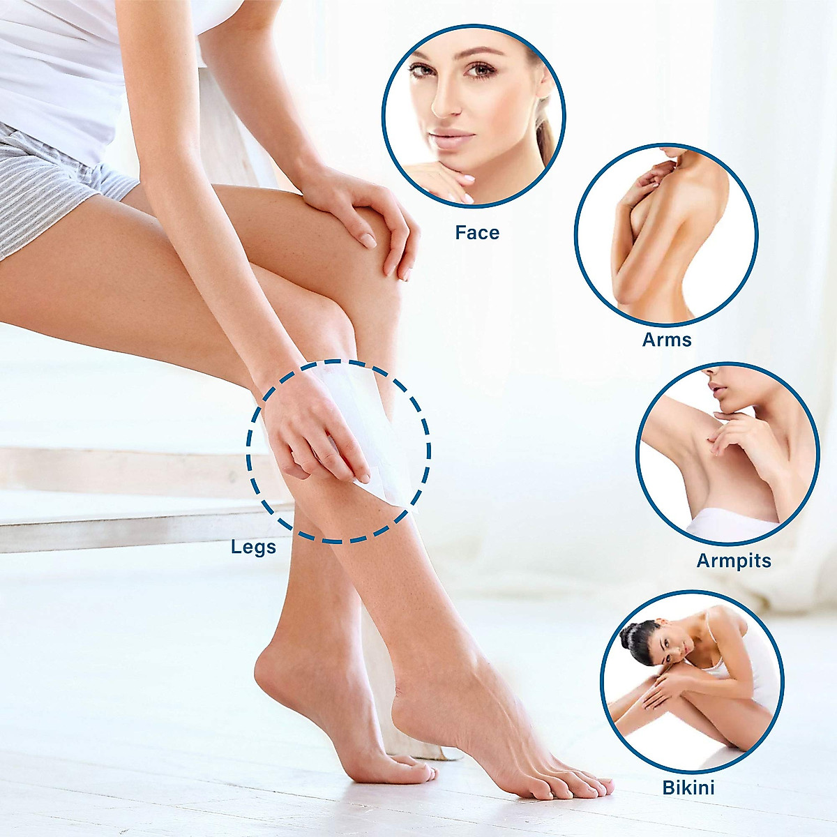 ANLOME Body Wax Strips for Face Legs Underarms Brazilian Bikini Women, Wax Hair Removal with 36 Strips