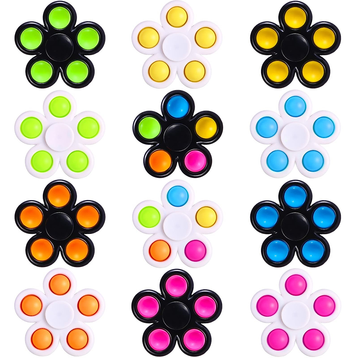 Fidget Spinners Party Favors 12 Pack Goodie Bag Stuffers Non-Candy Treat Bag Fillers Treasure Box Toys for Classroom Prizes Return Gifts for Kids Birthday Easter Party