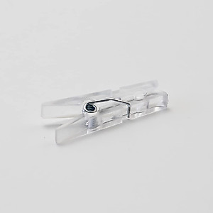 GSHLLO 50 Pcs Clear Plastic Photo Display Clips Clothes Pins Paper Pegs Craft Clips Spring Hanging Clips Clamps for Home Crafts Decor