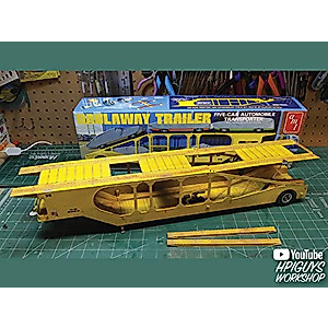AMT 5-Car Haulaway Trailer 1/25th Scale Model Kit, White (AMT1193)