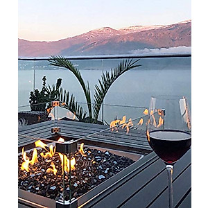 NUPICK 20 Pound Fire Glass, 1/2 Inch Reflective Fire Glass, Fit with Fire Pit Glass and Fireplace Glass, Black