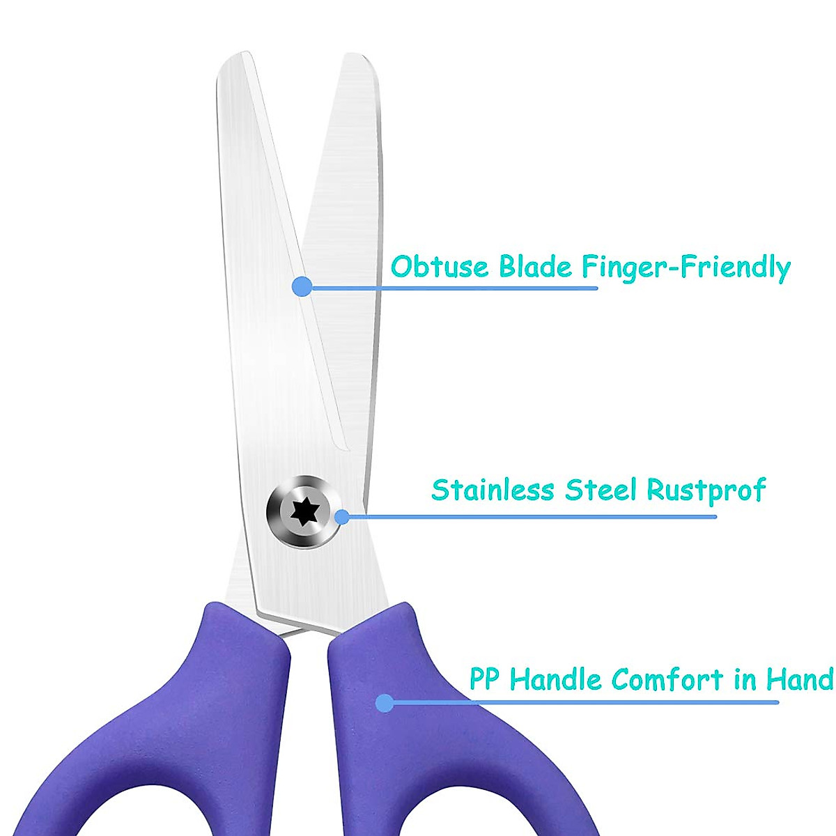 Jonbyi Baby Food Scissors, Portable Ceramic Shears for Kitchen, Classrom, Craft, Pet Care, Pizza, Vegetable, Safety Food Scissors for Baby Toddler, with Cover (Purple)