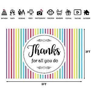 Lofaris Thanks for All You Do Backdrop Teachers Nurses Doctors Staff Employee We Truly Appreciate You Background Class of 2023 Photo Studio Props Cake Table Banner 5x3ft