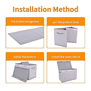 Large Toy Box Chest Storage Organizer with Lid,Collapsible Kids Toys Boxes Basket Bins with Sturdy Handles for Boys and Girls, Nursery, Playroom 25"x13" x16" (Light Grey)