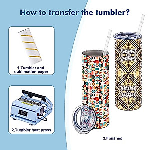 Fun-worx Skinny Straight Tumbler 20oz 4 Pack with Lids for Sublimation Stainless Steel Insulated Tumblers Blank White