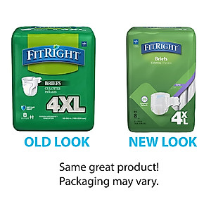 Medline Bariatric Briefs, 65 Inch-94 Inch, 8 Count (Pack of 4)