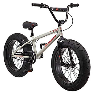 Mongoose Argus MX Kids Fat Tire Mountain Bike, 20-Inch Wheels, 4.25-Inch Wide Tires, High-Ten Steel Frame, Single Speed, Tan