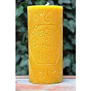 BeeTheLight Beeswax Pillar Candle - 100% Pure Bees Wax - Choose Your Size and Color - Up to 72 Hour Burn - 2.7"x5.4" - Fits 3x6 Holder - Unscented - Natural Honey Scent (Natural Yellow, Large)