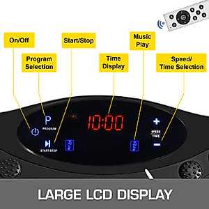 VEVOR Vibration Plate Exercise Machine,Whole Body Exercise Vibration Fitness Platform,350Lbs LCD 3 Levels Massage Remote Bluetooth USB Music Intelligent Watch, Fitness Vibration Machine