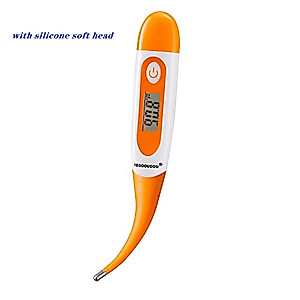 Digital Pet Thermometer for Accurate Fever Detection, Suitable for Cats/Dogs/Horse/Veterinarian, Waterproof Pet Thermometer, Fast and Accurate Measurements in 20 Seconds (Orange)