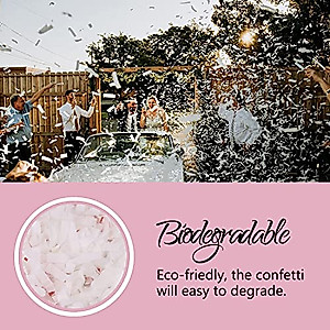 Battife 7Pack White Confetti Wands, Confetti Shoot Poppers, Tissue Paper Confetti Flick Flutter Sticks for Wedding Celebrations Anniversary Birthday Party, 14 Inch