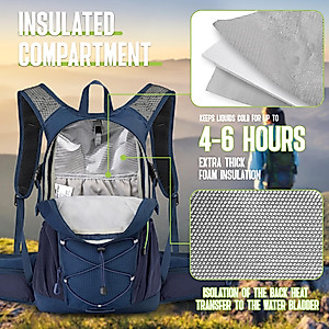 Multipurpose Hydration Backpack with 3L Water Bladder, High Flow Bite Valve, Perfect Water Backpack 18L for Hiking, Cycling