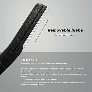 Adurora Eyebrow Razor Eyebrow Kit, 6 in 1 Eyebrow Grooming Set, Eyebrow Trimmers Set Brow Razors Trimmer 3 Pack, 1 Eyebrow Scissor, 2 Eyebrow Brush and 3 Razor Blade Refills, Black, E3-6pcs-black