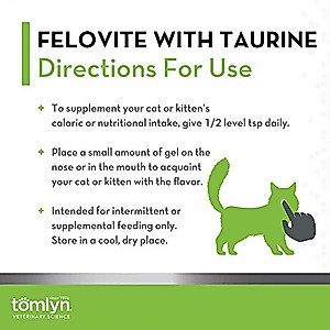 Tomlyn Felovite with Taurine Amino Acid Gel Nutritional Supplement for Cats & Kittens, 2.5oz