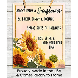 Motivational Wall Art Office Decor for Men & Women: "Hold Your Head" High 8x10 Inspirational, Motivational Poster & Positive Affirmations Wall Decor for Kids