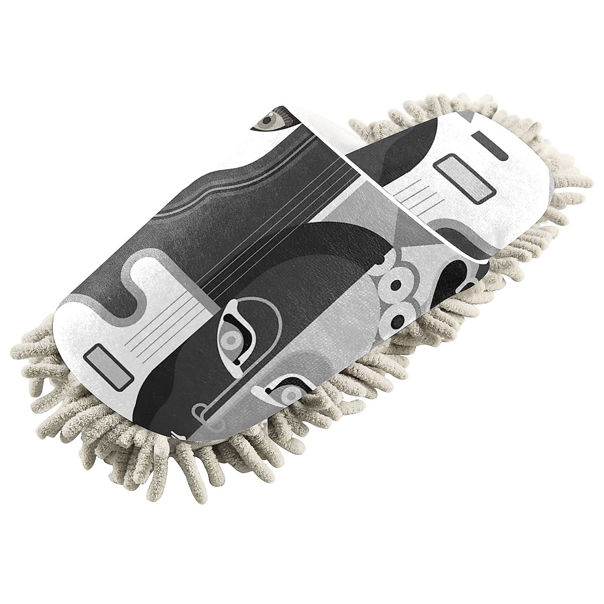 Musical Party Abstract Vector Mop Slippers Shoes Cover for Floor Cleaning Washable Dirty Hair Dust Cleaners Microfiber Mop Socks for House Kitchen Office