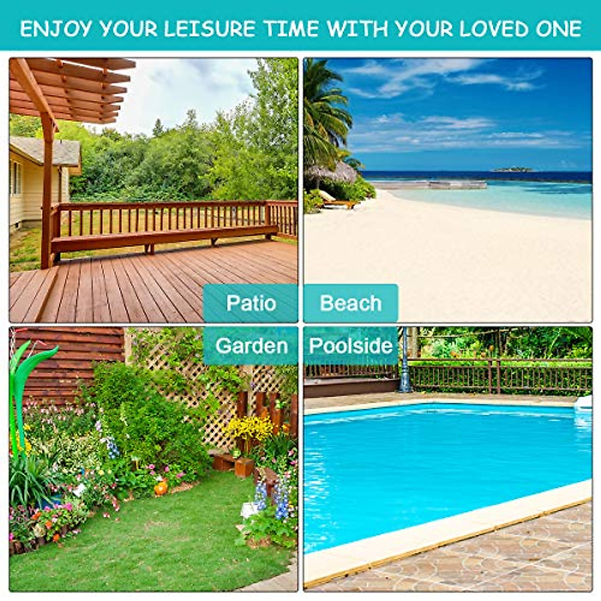 Tangkula Patio Wicker Lounge Chair, Outdoor Rattan Adjustable Reclining Backrest Lounger Chairs, Modern Outside Rattan Chaise with Seating and Back Cushion (2, Turquoise)