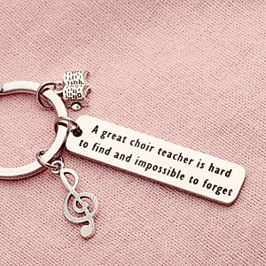 SEIRAA Music Teacher Gift A Truly Great Choir Teacher is Hard to Find Keychain Thank You Gift for Choir(Choir Teacher Keychain)