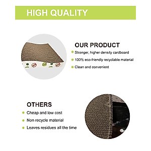 TIMHAKA Cat Scratching Board, Corrugate Cat Scratcher for Indoor Cats with Catnip, Cat Scratch Pad with Premium Scratch Textures Design, Cardboard Cat Scratcher with Double-Sided Usability (Pack of 2)