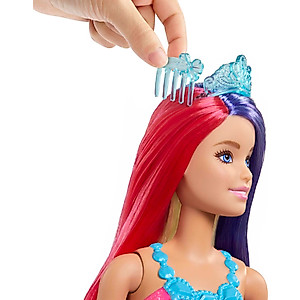 Barbie Dreamtopia Royal Doll with Extra-Long Two-Tone Fantasy Hair, Hairbrush, Headband & Styling Accessories