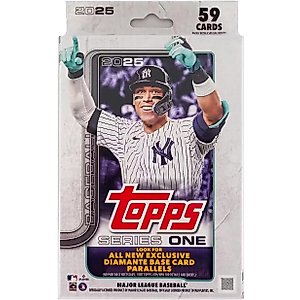 Topps 2025 Series 1 Baseball Trading Card Hanger Box (59 Cards)