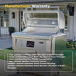 Coyote 36 Inch Freestanding Pellet Grill on Cart, Stainless Steel, Intuitive Digital Touch Control - C1P36-FS