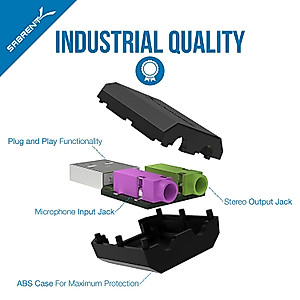 SABRENT 4 Port Portable USB 2.0 Hub + USB External Stereo Sound Adapter