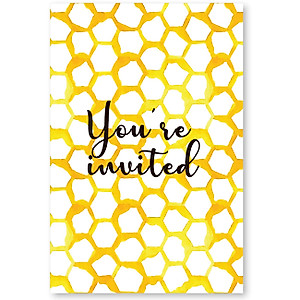 Soiceu Cute Bee-Day Bee 1st Birthday Invitations with Envelopes Set of 20 Watercolors Beehive Bee 1 Year Old First Birthday Party Invites