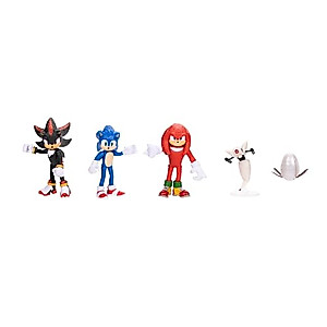 Sonic 3 Movie Action Figures 2.5-Inch Movie Collector Toy Figure Multi-Pack Includes Sonic Knuckles Shadow Buzz Bomber & Drone- Officially Licensed Toys
