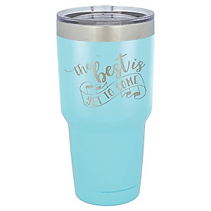 THE BEST IS YET TO COME Engraved Light Blue 30 oz Tumbler With Straw and Slide Top Lid | Stainless Steel Travel Mug | Compare To Yeti Rambler