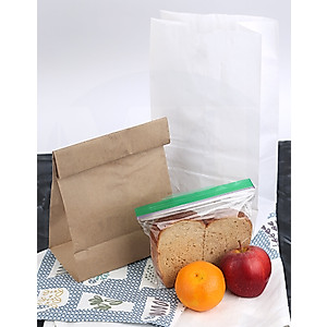 MT Products Brown Paper Bags 8 lbs. - Disposable Paper Lunch Bags Perfect for Shopping - Pack of 100