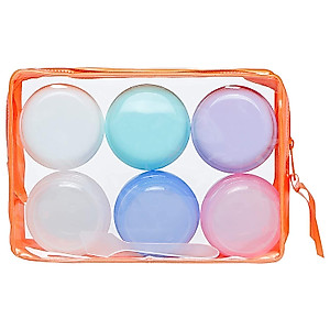 VEAIDE Travel Accessories Toiletry Containers, 1 oz Plastic Little Jars for Creams, Compact Travel Size Containers with Leak proof Lids for Face Hand Body Cream (6 Pieces)