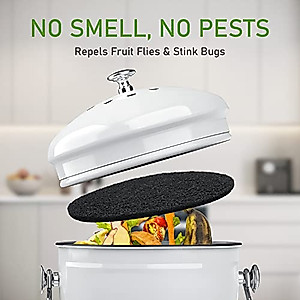 Charcoal Filters for Kitchen Compost Bin, 10 Pack Compost Filters for Countertop Bin Pail Replacement, Activated Charcoal Home Bucket Refill Sets, Round 6.7 Inch