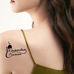 Xmasir 10 Sheets Henna Tattoo Stencil Kit Ramadan Tattoo Templates Eid Temporary Tattoos Stickers Reusable Set for Body Art Paint